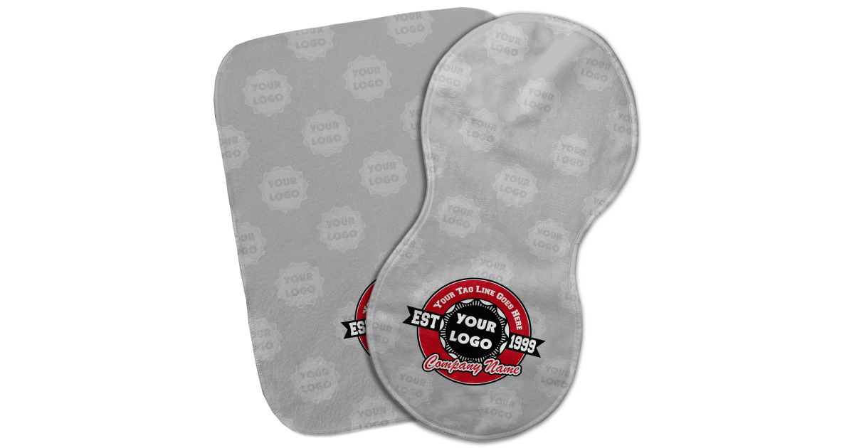 Custom Logo & Tag Line Burp Cloth w/ Logos | YouCustomizeIt