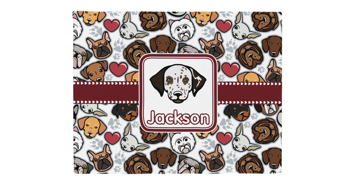 Custom Dog Faces Dining Table Mat - Octagon w/ Name or Text ...