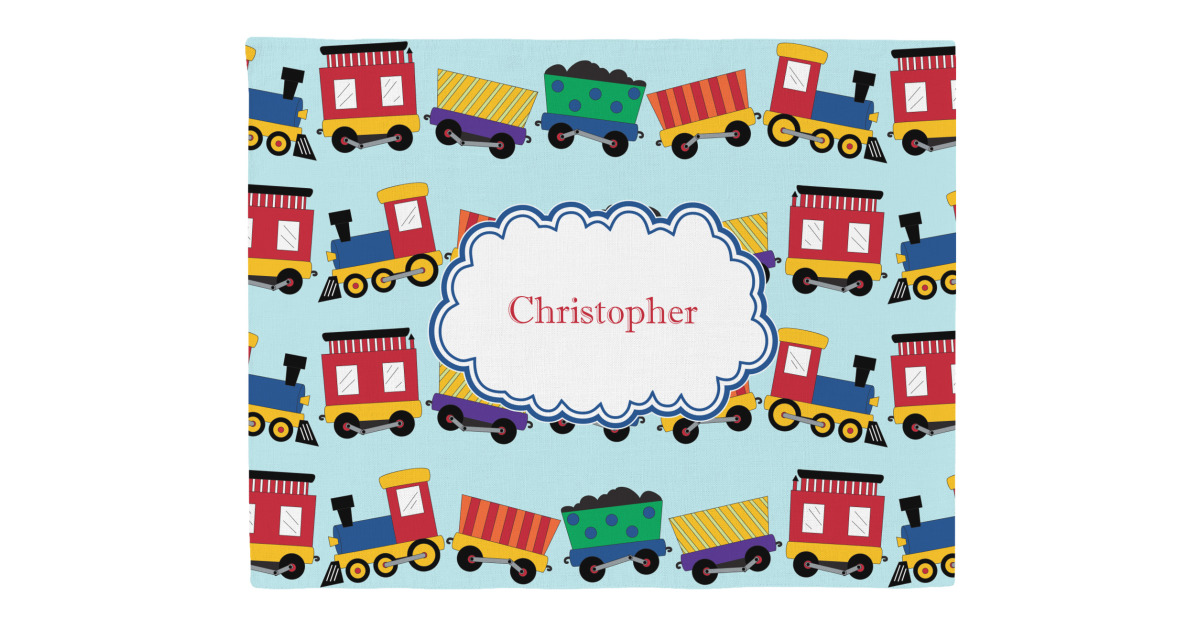 Custom Trains Dining Table Mat - Octagon w/ Name or Text | YouCustomizeIt