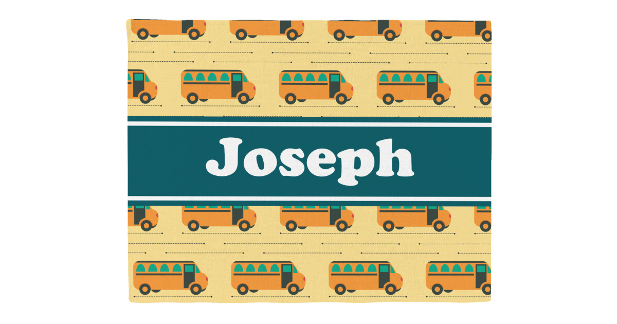 Custom School Bus Dining Table Mat - Octagon w/ Name or Text ...