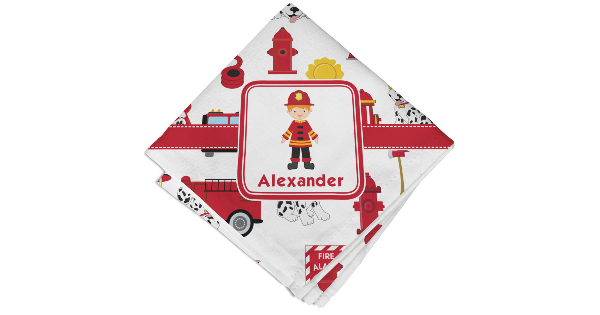 Custom Firefighter Character Cloth Napkin w/ Name or Text | YouCustomizeIt