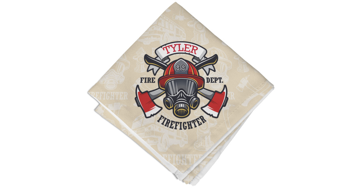 Custom Firefighter Cloth Napkin w/ Name or Text | YouCustomizeIt