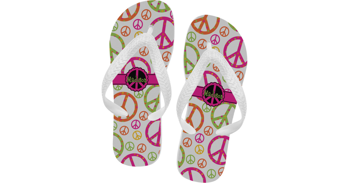 Custom Peace Sign Flip Flops (Personalized) | YouCustomizeIt