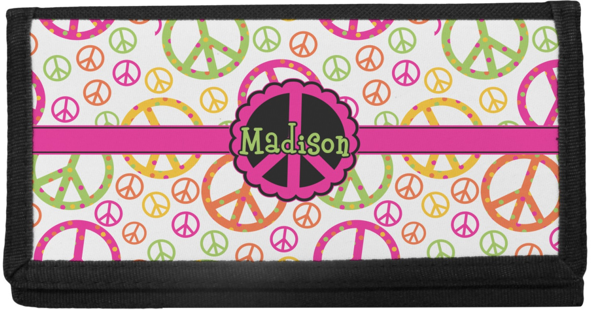 Custom Peace Sign Canvas Checkbook Cover (Personalized) | YouCustomizeIt