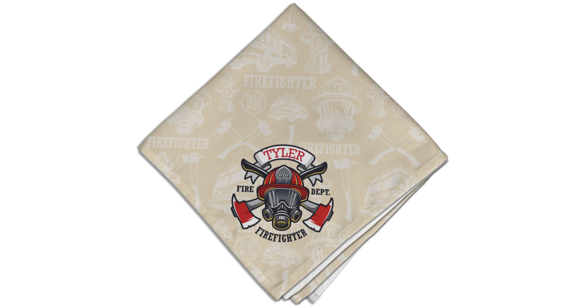 Custom Firefighter Cloth Dinner Napkin - Single w/ Name or Text ...