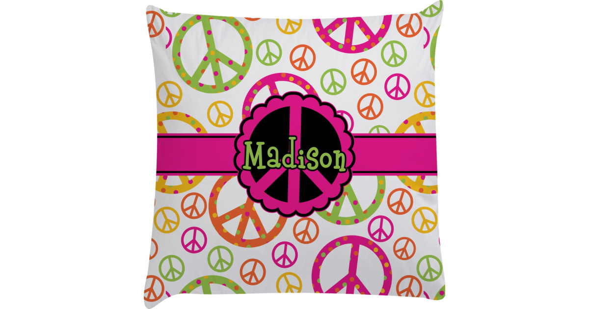 Custom Peace Sign Decorative Pillow Case (Personalized) | YouCustomizeIt