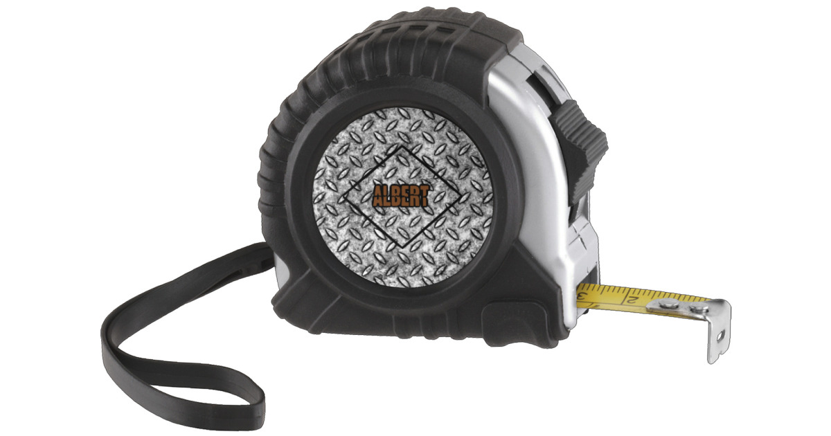 Custom Diamond Plate Tape Measure (25 ft) (Personalized) | YouCustomizeIt