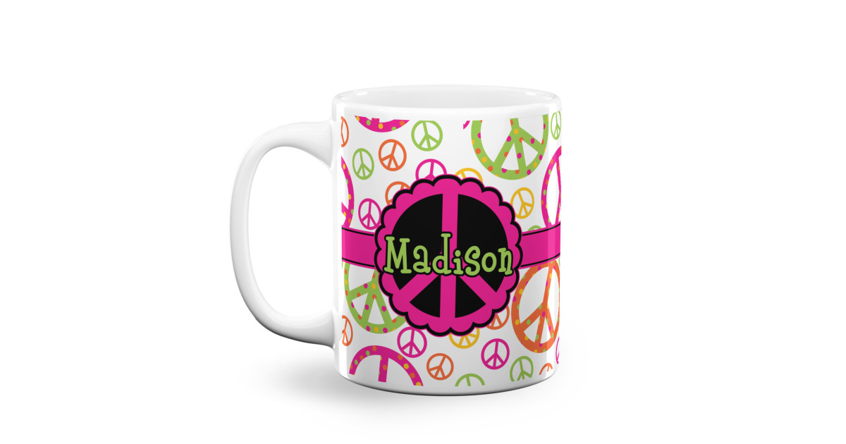 Custom Peace Sign Coffee Mug (Personalized) | YouCustomizeIt