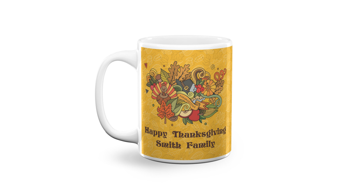 Custom Happy Thanksgiving Coffee Mug (Personalized) | YouCustomizeIt