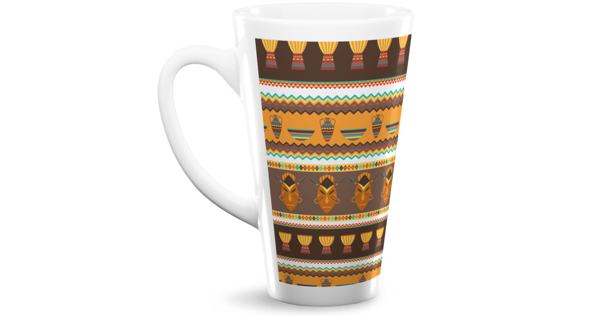 Custom African Masks Latte Mug | YouCustomizeIt
