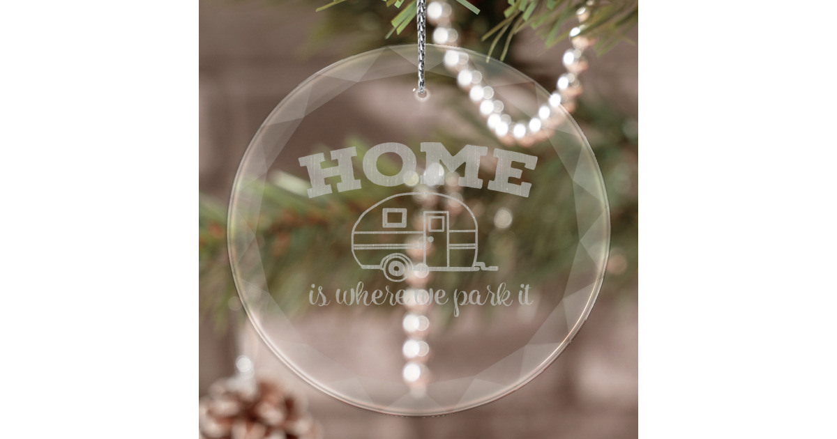 Custom Summer Camping Engraved Glass Ornament | YouCustomizeIt