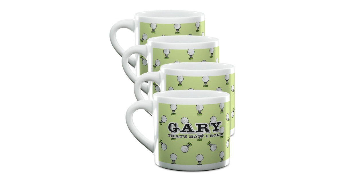 Custom Golf Double Shot Espresso Cups - Set of 4 (Personalized ...
