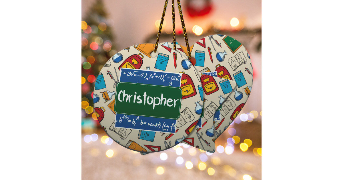 Custom Math Lesson Ceramic Ornament w/ Name or Text | YouCustomizeIt