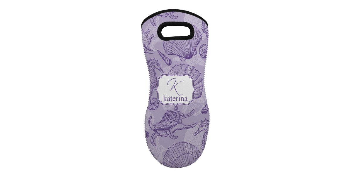 Custom Sea Shells Neoprene Oven Mitt w/ Name and Initial | YouCustomizeIt