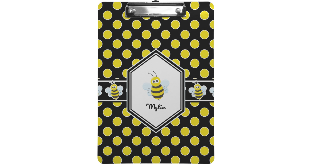 Custom Bee & Polka Dots Clipboard (Personalized) | YouCustomizeIt