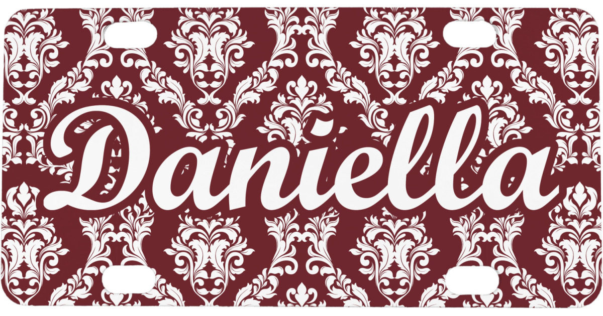 Custom Maroon & White Mini/Bicycle License Plate (Personalized ...