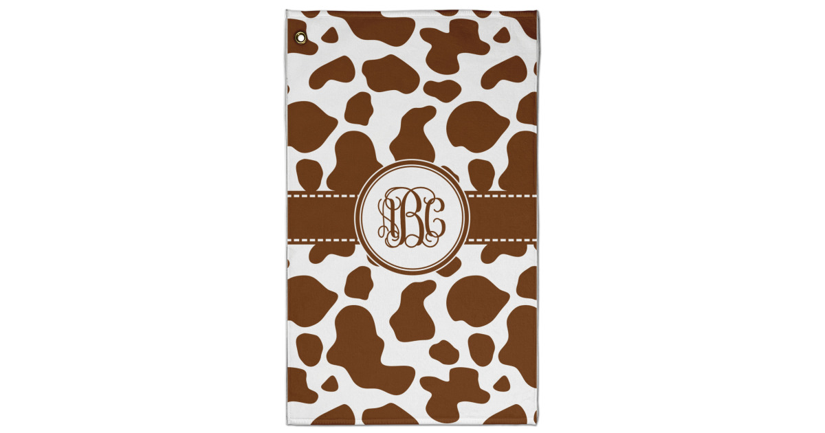 Custom Cow Print Golf Towel - Poly-Cotton Blend w/ Monograms ...