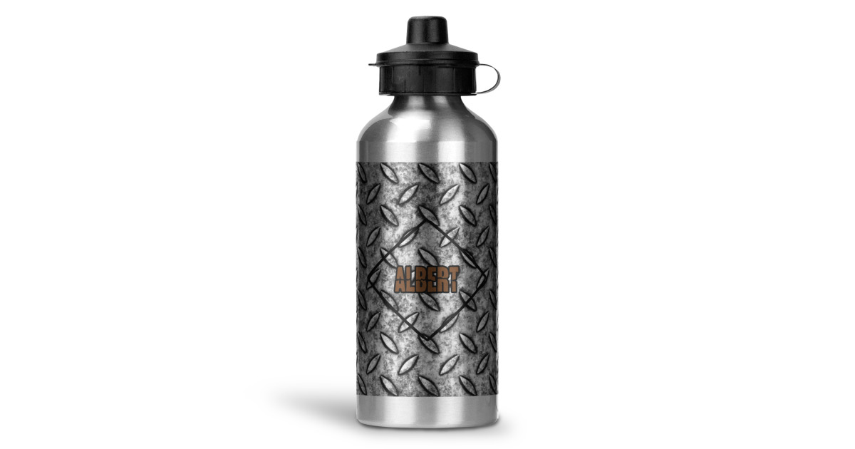Custom Diamond Plate Water Bottles - 20 oz - Aluminum (Personalized ...