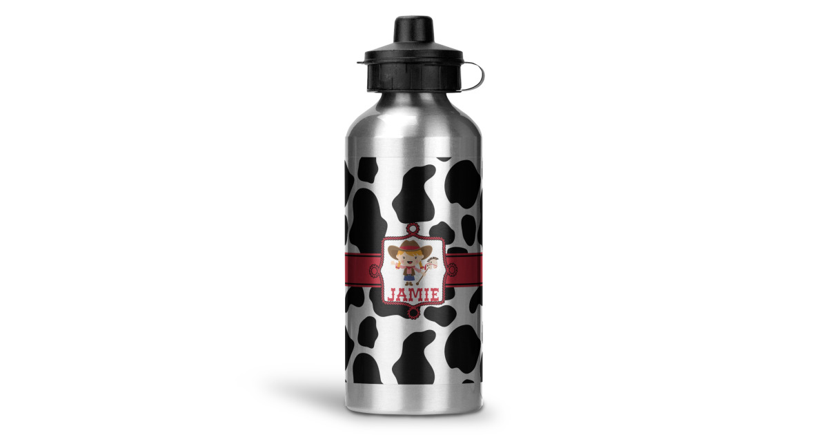 Custom Cowprint Cowgirl Water Bottles - 20 oz - Aluminum (Personalized ...