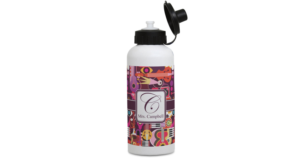 Custom Abstract Music Water Bottles - Aluminum - 20 oz - White ...