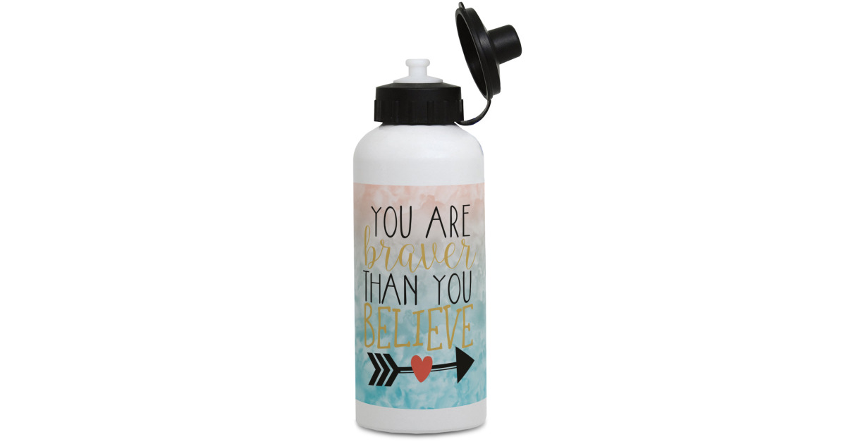Custom Inspirational Quotes Water Bottles - Aluminum - 20 oz - White ...