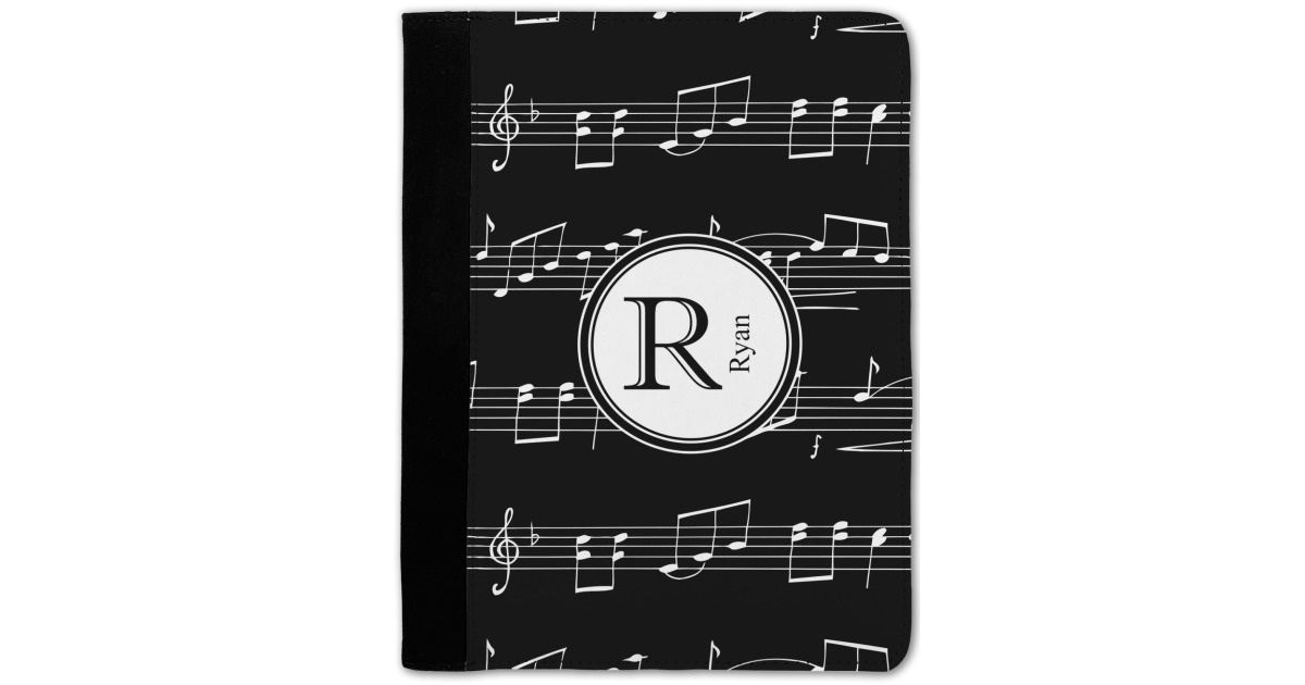 Custom Musical Notes Notebook Padfolio w/ Name and Initial | YouCustomizeIt