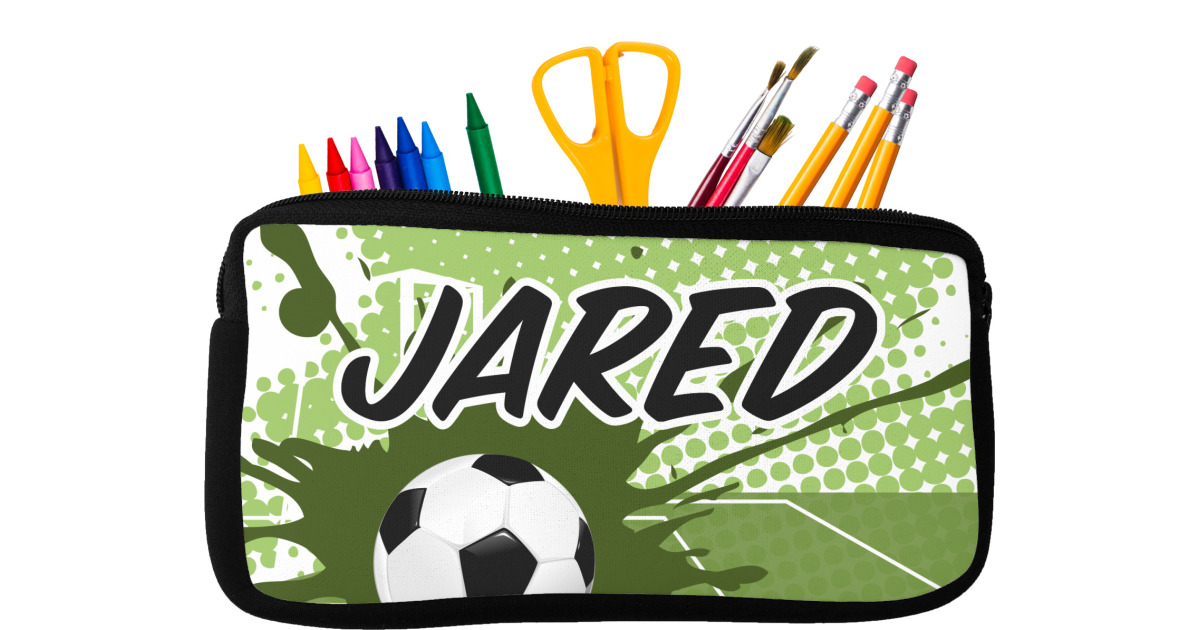 Custom Soccer Canvas Pencil Case w/ Name or Text | YouCustomizeIt
