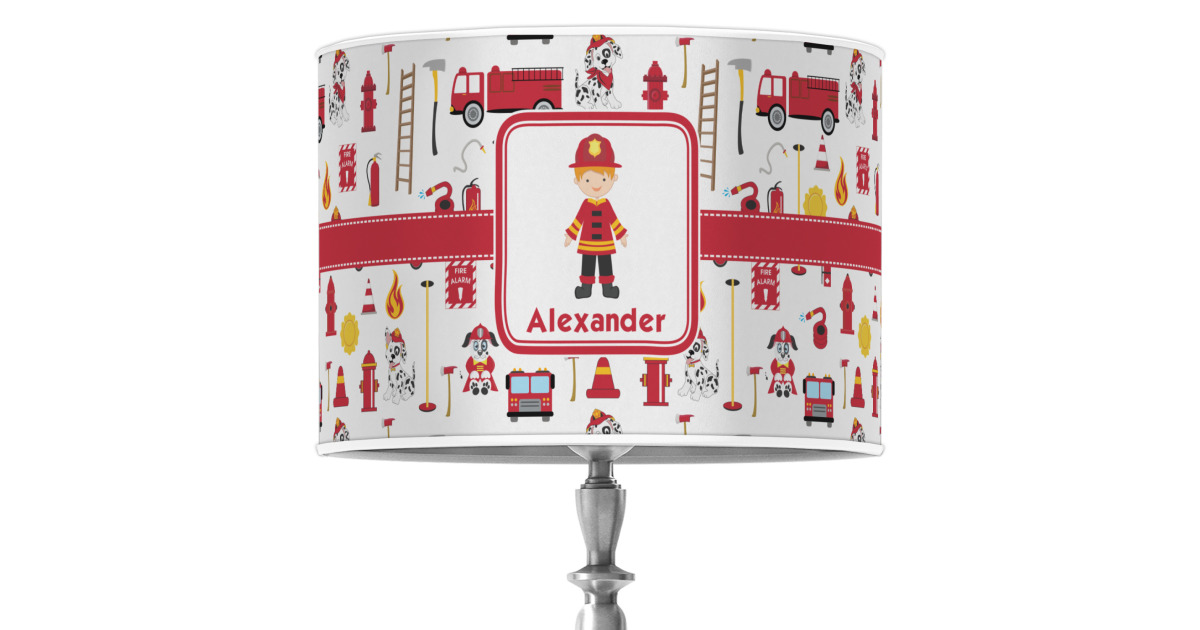 Custom Firefighter Character Drum Lamp Shade (Personalized ...