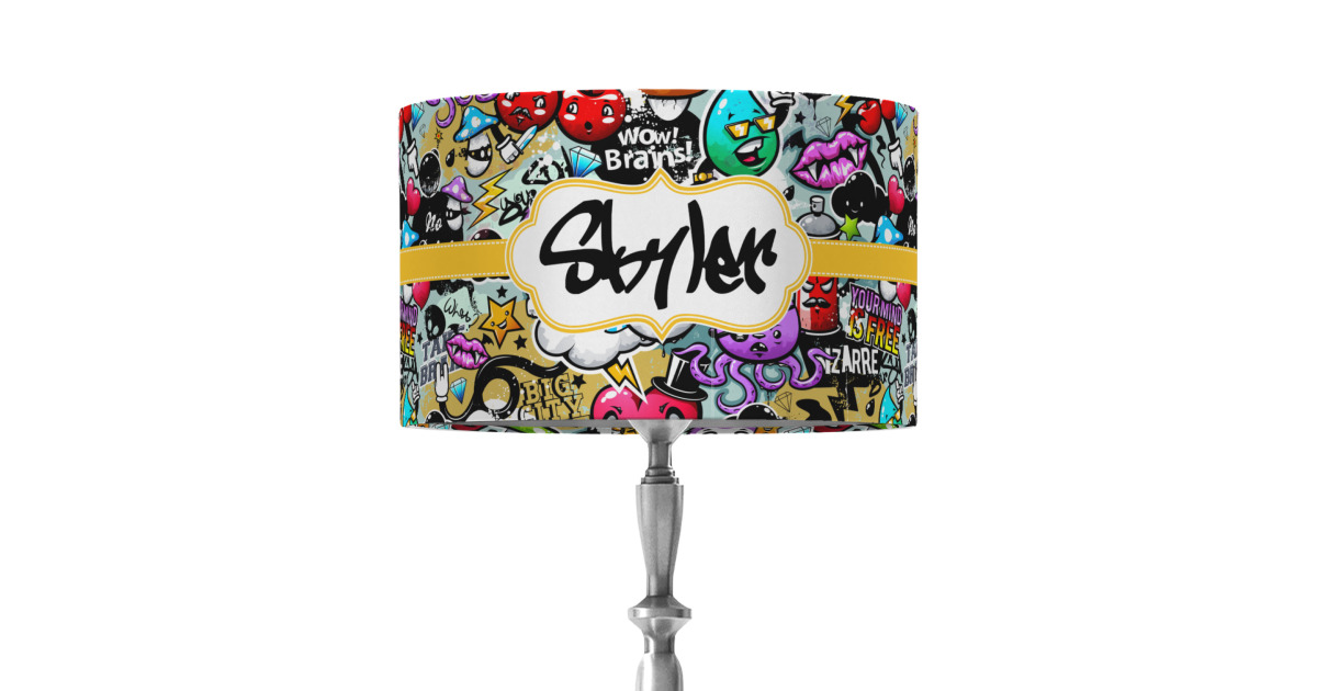 Custom Graffiti 12" Drum Lamp Shade - Fabric (Personalized ...
