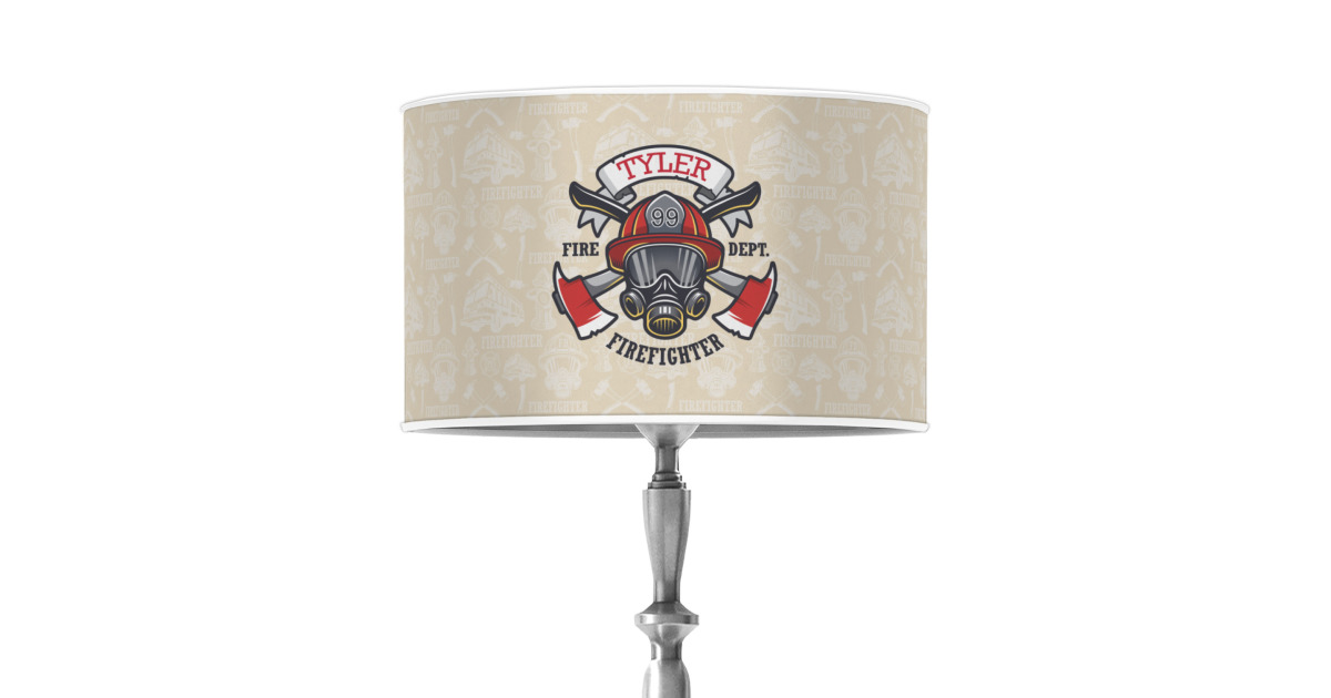 Custom Firefighter 12" Drum Lamp Shade - Poly-film (Personalized ...