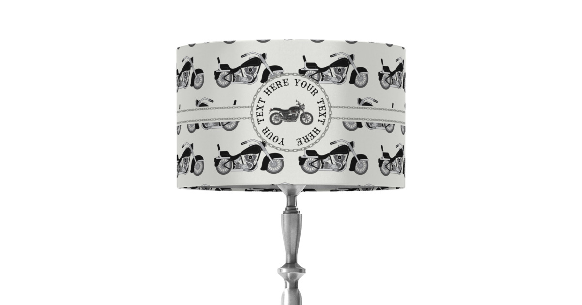 Custom Motorcycle 12" Drum Lamp Shade - Fabric (Personalized ...