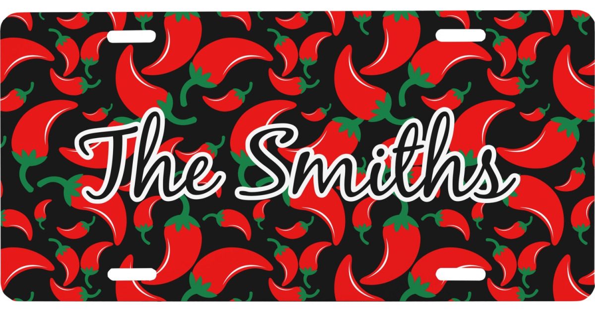 Custom Chili Peppers Front License Plate (Personalized) | YouCustomizeIt