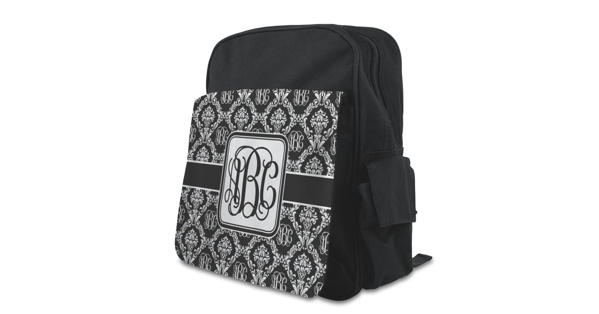 Custom Monogrammed Damask Preschool Backpack | YouCustomizeIt