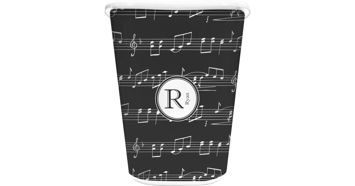 Custom Musical Notes Waste Basket (Personalized) | YouCustomizeIt