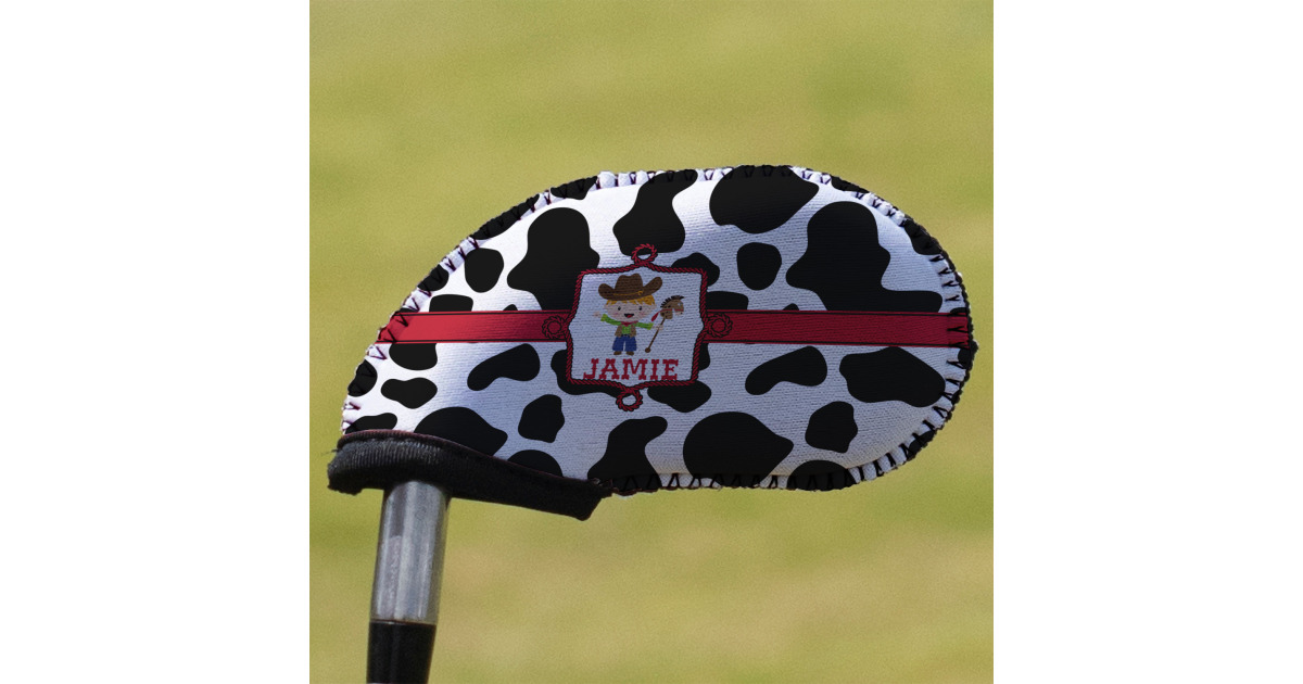 Custom Cowprint w/Cowboy Golf Club Iron Cover (Personalized ...