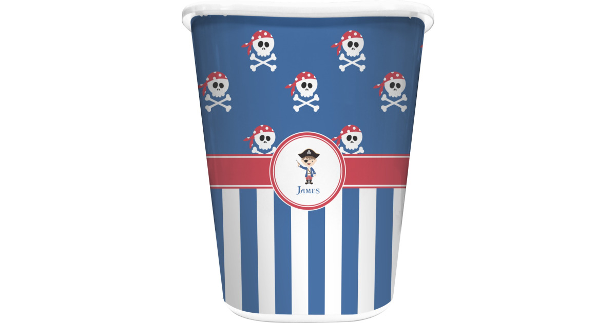 Custom Blue Pirate Waste Basket (Personalized) | YouCustomizeIt