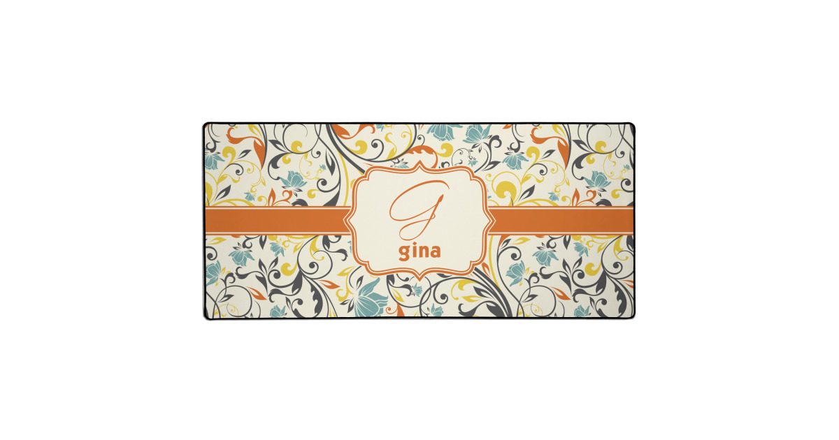 Custom Swirly Floral Gaming Mouse Pad (Personalized) | YouCustomizeIt
