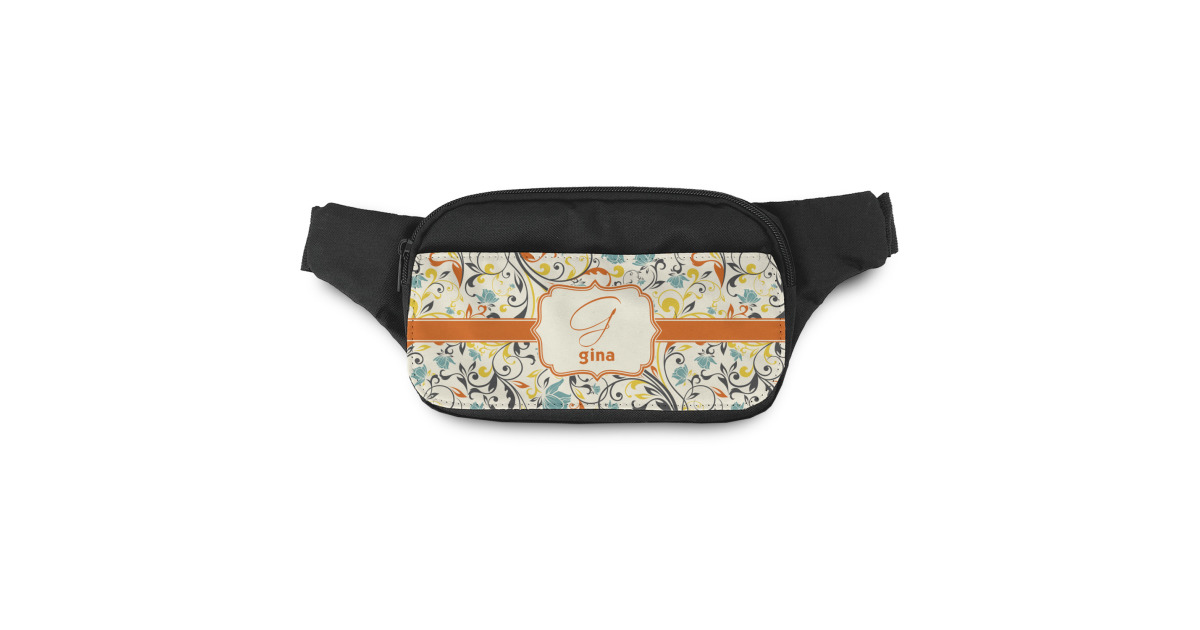 Custom Swirly Floral Fanny Pack - Modern Style (Personalized ...
