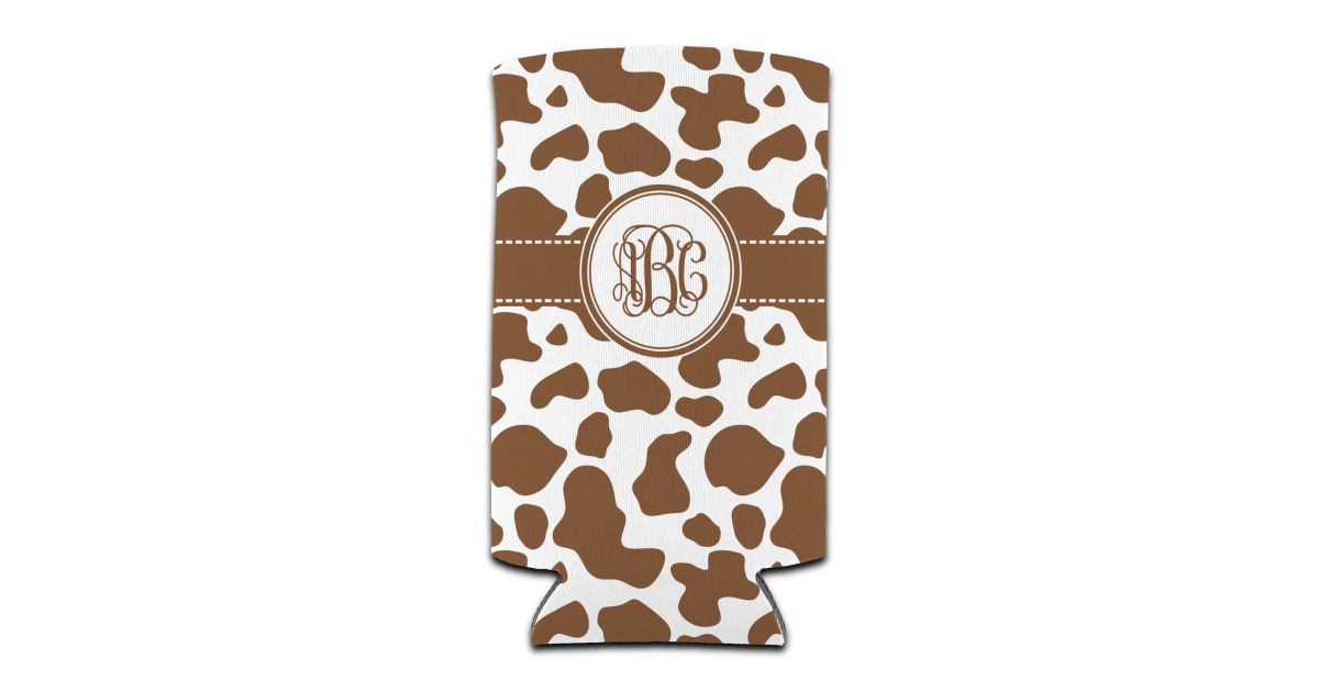 Custom Cow Print Can Cooler (tall 12 oz) (Personalized) | YouCustomizeIt