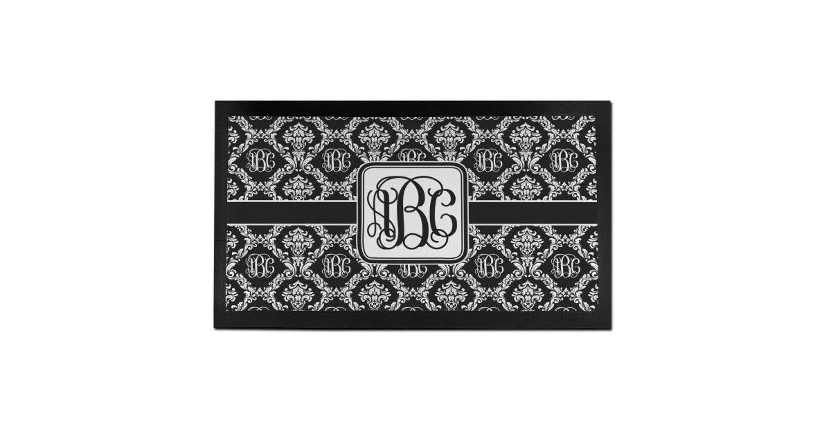Custom Monogrammed Damask Bar Mat - Small | YouCustomizeIt