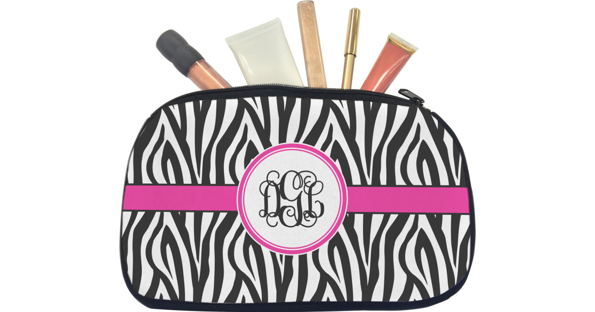 Custom Zebra Print Makeup / Cosmetic Bag - Medium (Personalized ...