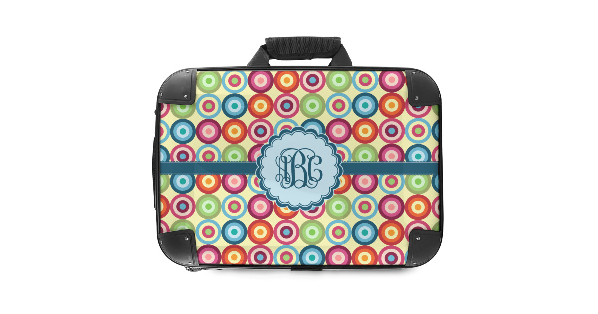 Custom Retro Circles Hard Shell Briefcase - 18" (Personalized ...