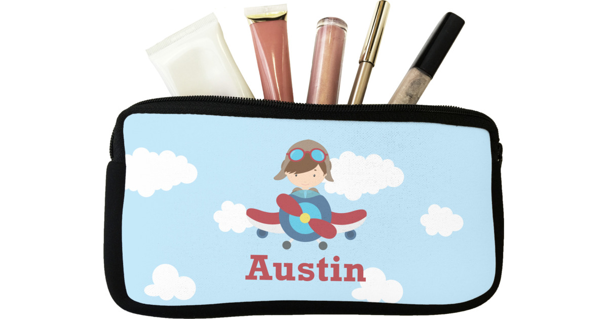 Custom Airplane & Pilot Makeup / Cosmetic Bag (Personalized ...
