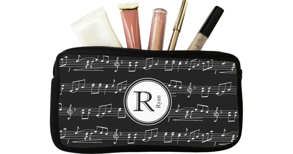 Custom Musical Notes Makeup / Cosmetic Bag (Personalized) | YouCustomizeIt