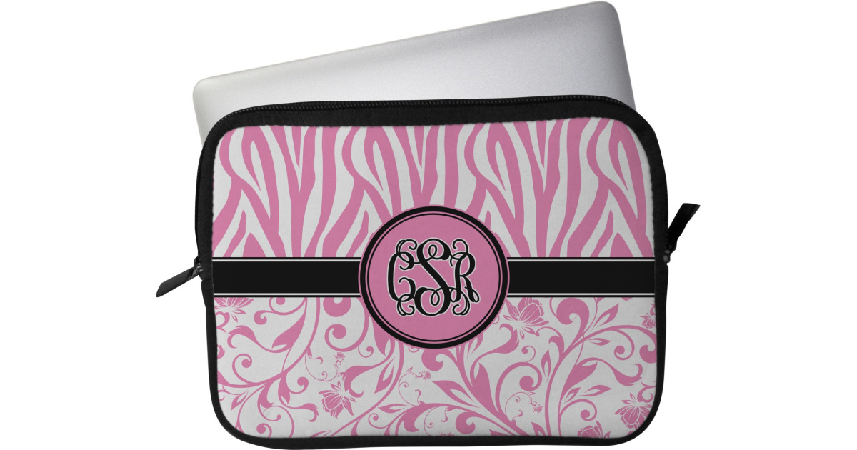 Custom Zebra & Floral Laptop Sleeve / Case (Personalized) | YouCustomizeIt