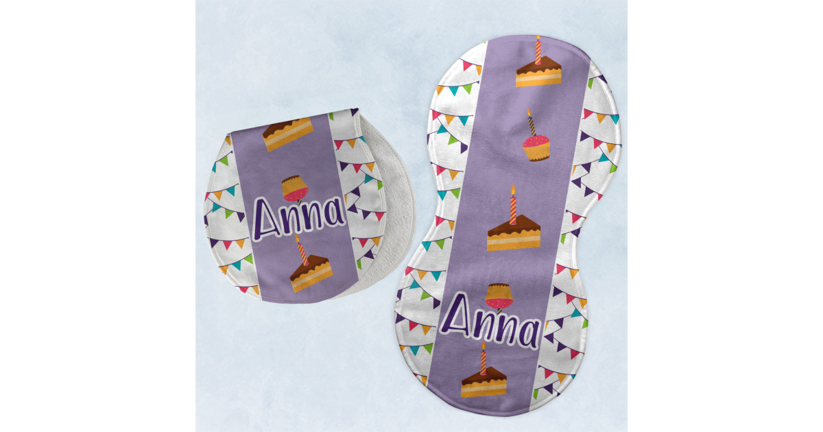 Custom Happy Birthday Burp Pads - Velour - Set of 2 w/ Name or Text ...
