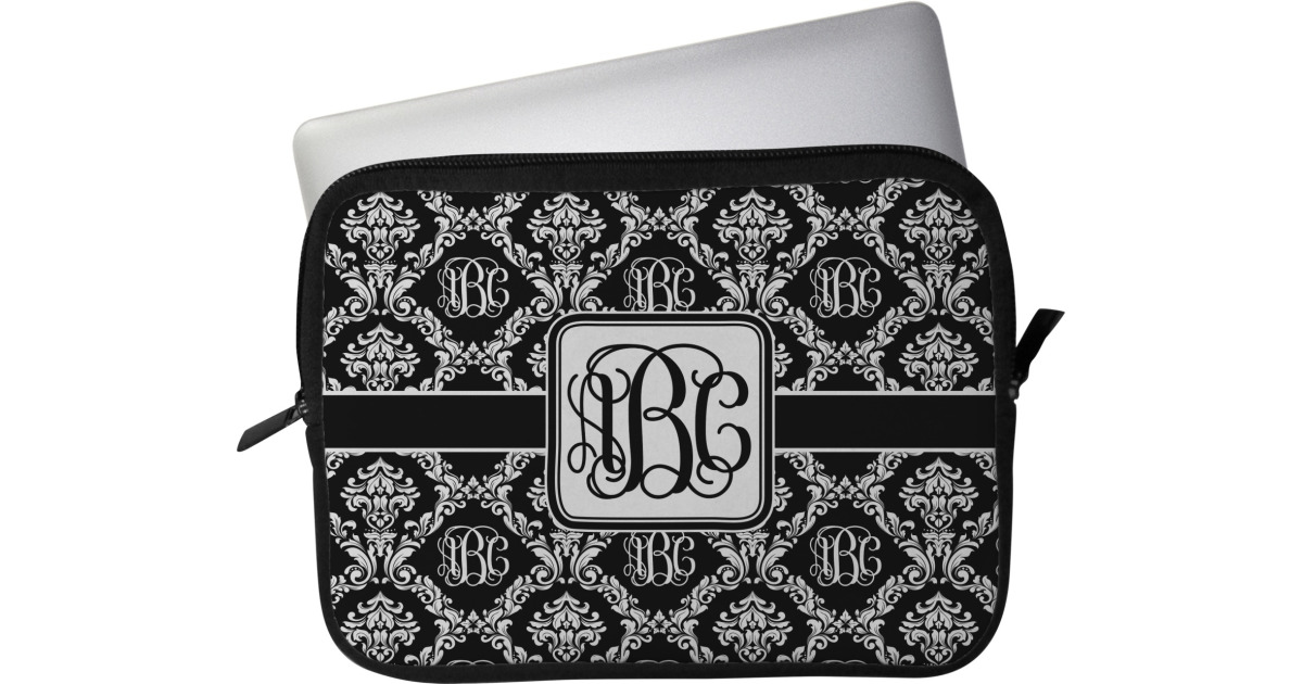 Custom Monogrammed Damask Laptop Sleeve / Case (Personalized ...