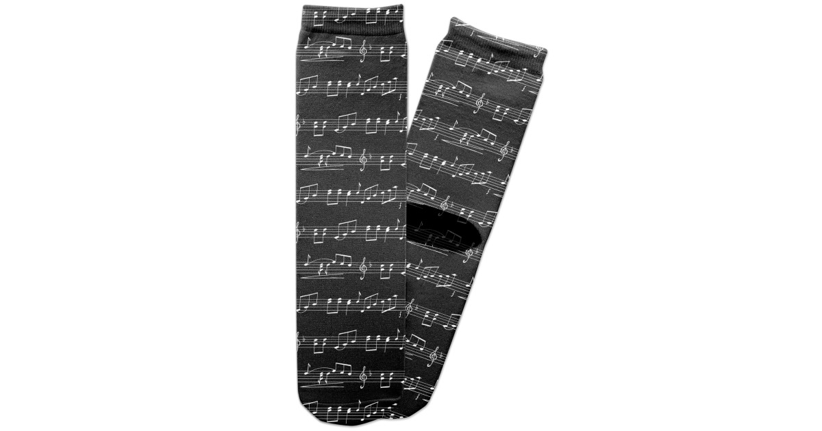 Custom Musical Notes Adult Crew Socks | YouCustomizeIt