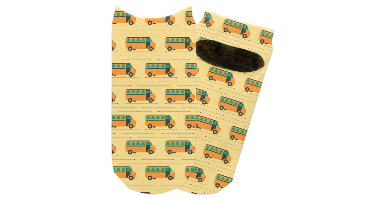 Custom School Bus Adult Ankle Socks | YouCustomizeIt