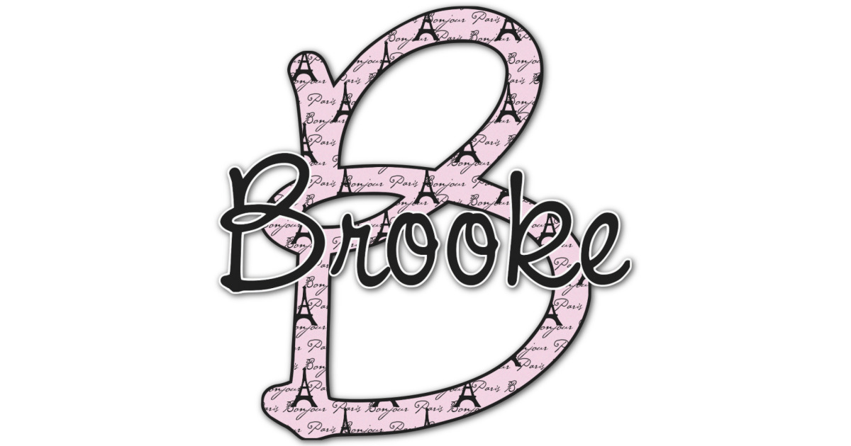 Custom Paris Bonjour and Eiffel Tower Name & Initial Decal - Custom ...